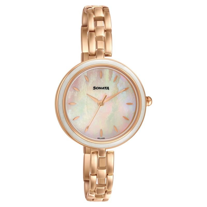 Buy Online Sonata Wedding Mother of Pearl Dial Women Watch With Metal ...