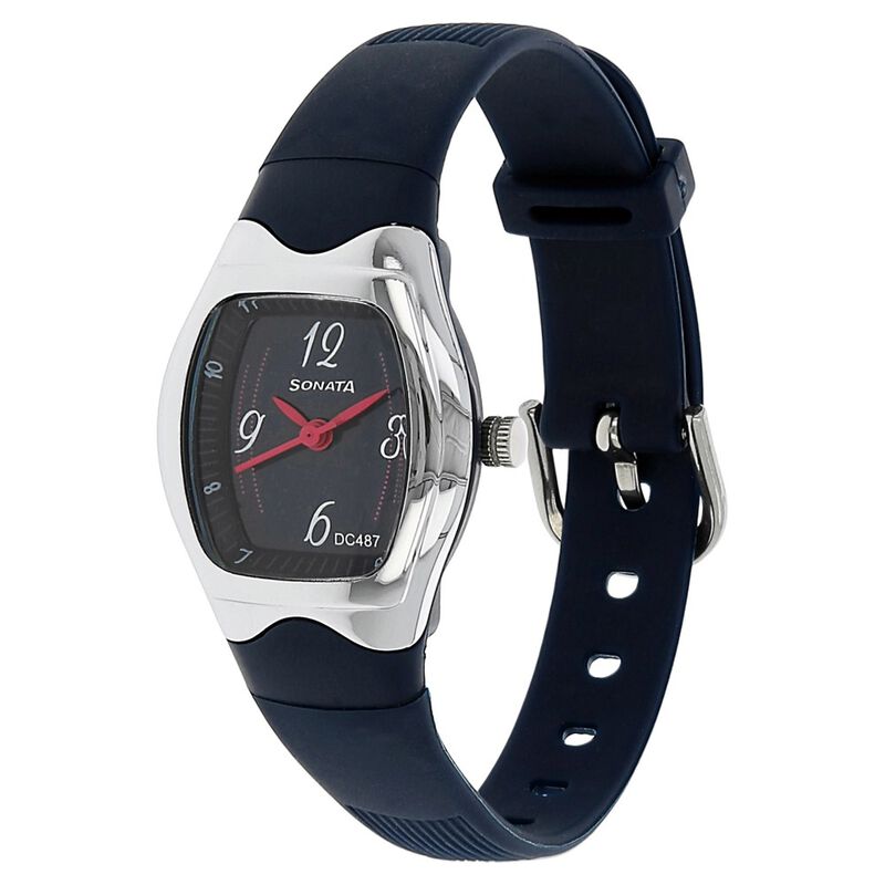 SF Quartz Analog Blue Dial Plastic Strap Watch for Women