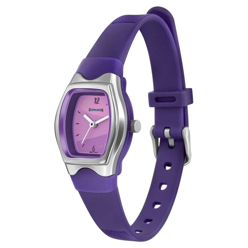 Sonata Play Purple Dial Women Watch With Plastic Strap