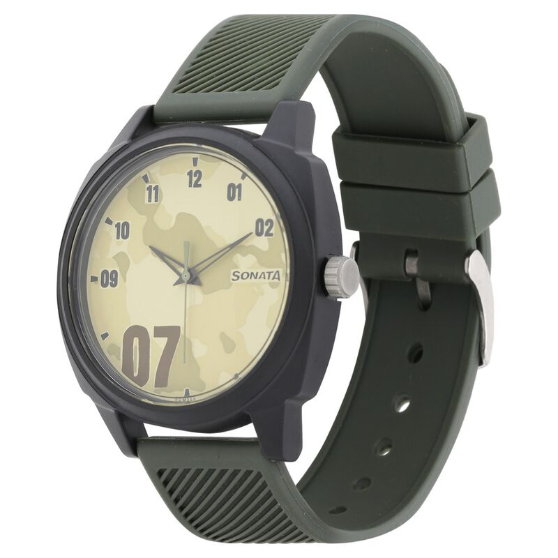 Camo Multicoloured Dial Plastic Strap Watch for Men
