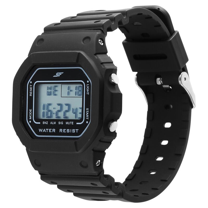 SF Hexa Digital Dial Unisex Watch With Polyurethane Strap