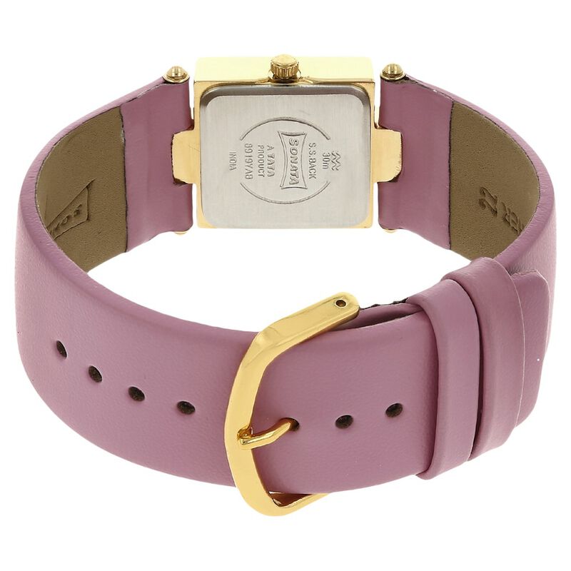 Sonata Quartz Analog Silver Dial Leather Strap Watch for Women