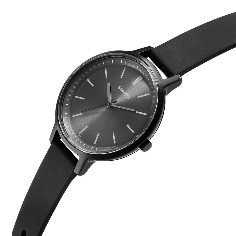 Sonata Splash Quartz Analog Grey Dial Plastic Strap Watch for Women