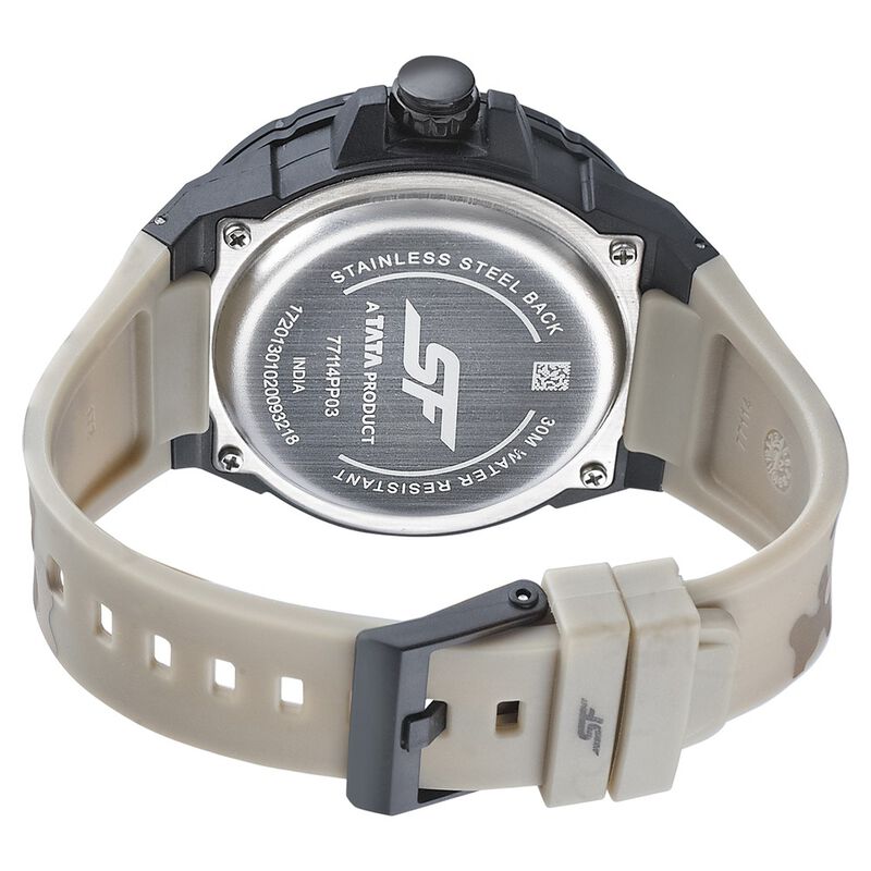 SF Turbo Quartz Analog Multicoloured Dial PU Strap Watch for Men