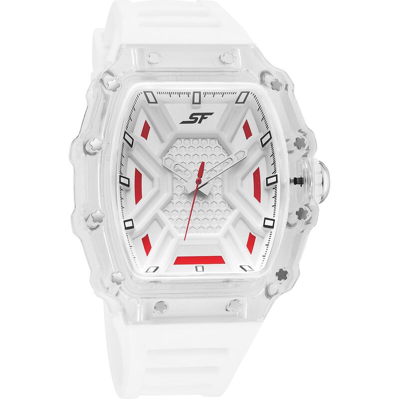 Buy Online SF Maiden Voyage Sport Watch White Dial And Strap with red ...