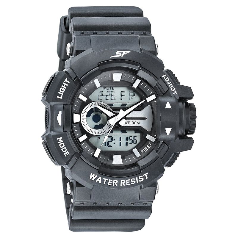 Buy Online SF Quartz Analog Digital Black Dial PU Strap Watch for Men ...