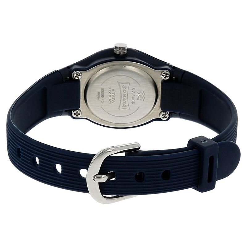 SF Quartz Analog Blue Dial Plastic Strap Watch for Women