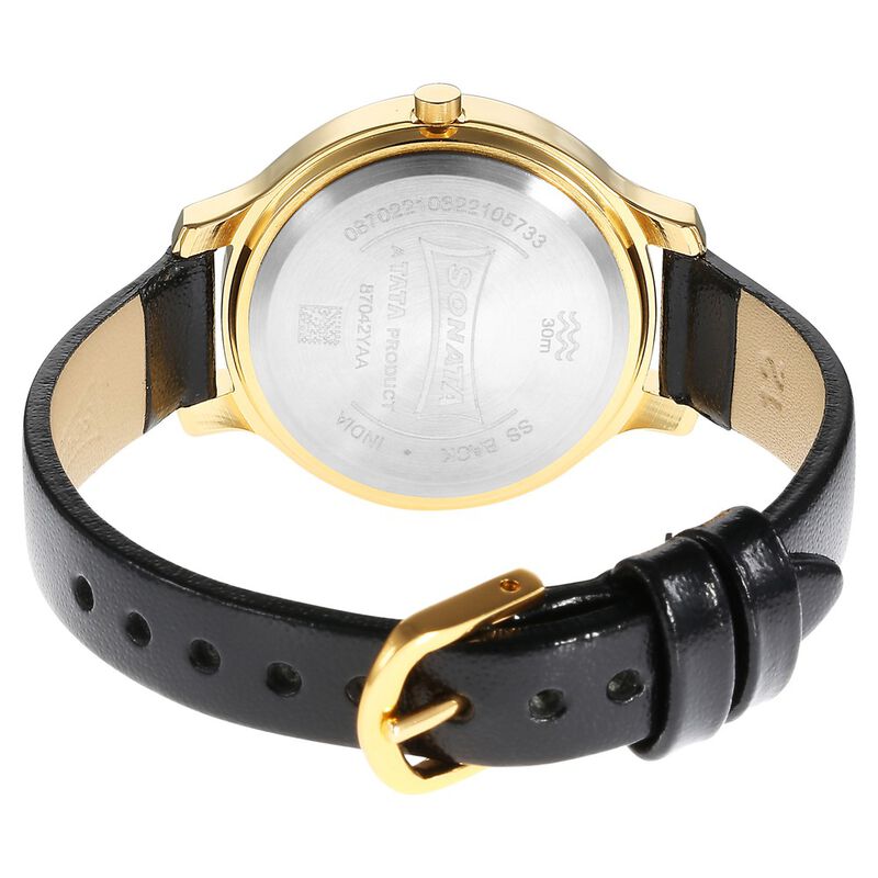 Sonata Gold Edit Grey Dial Women Watch With Leather Strap