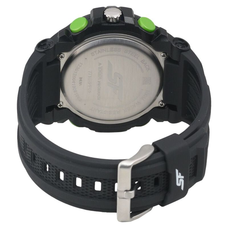 SF Arcade Quartz Analog Digital Dial PU Strap Watch for Men