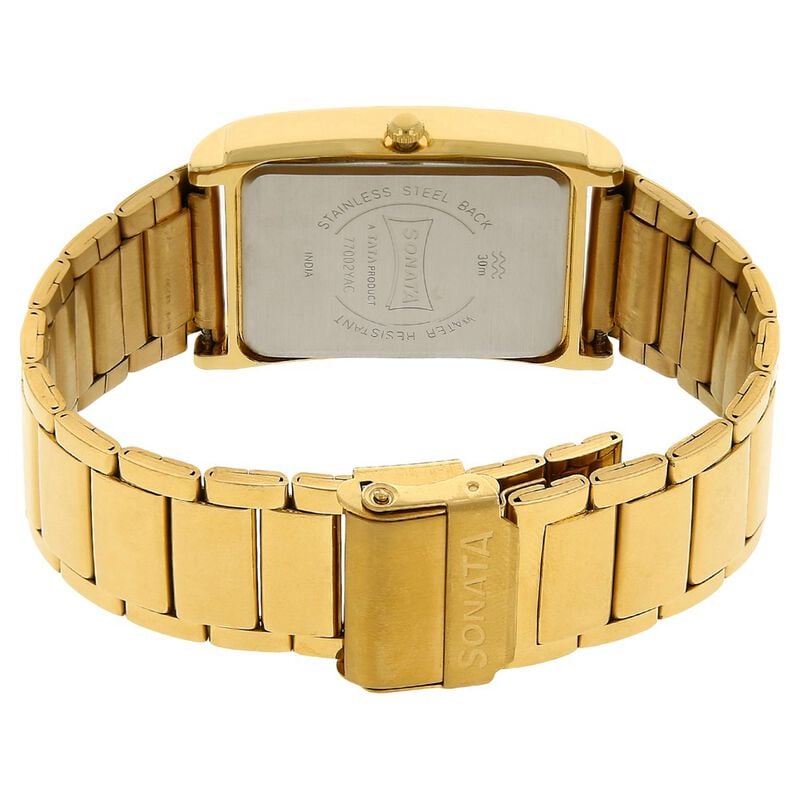 Sonata Quartz Analog with Day and Date Silver Dial Stainless Steel ...