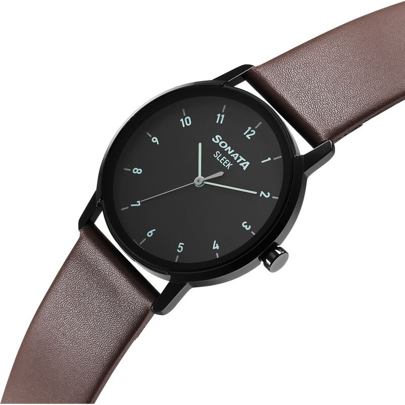 Sleek Black Dial Analog Watch for Men