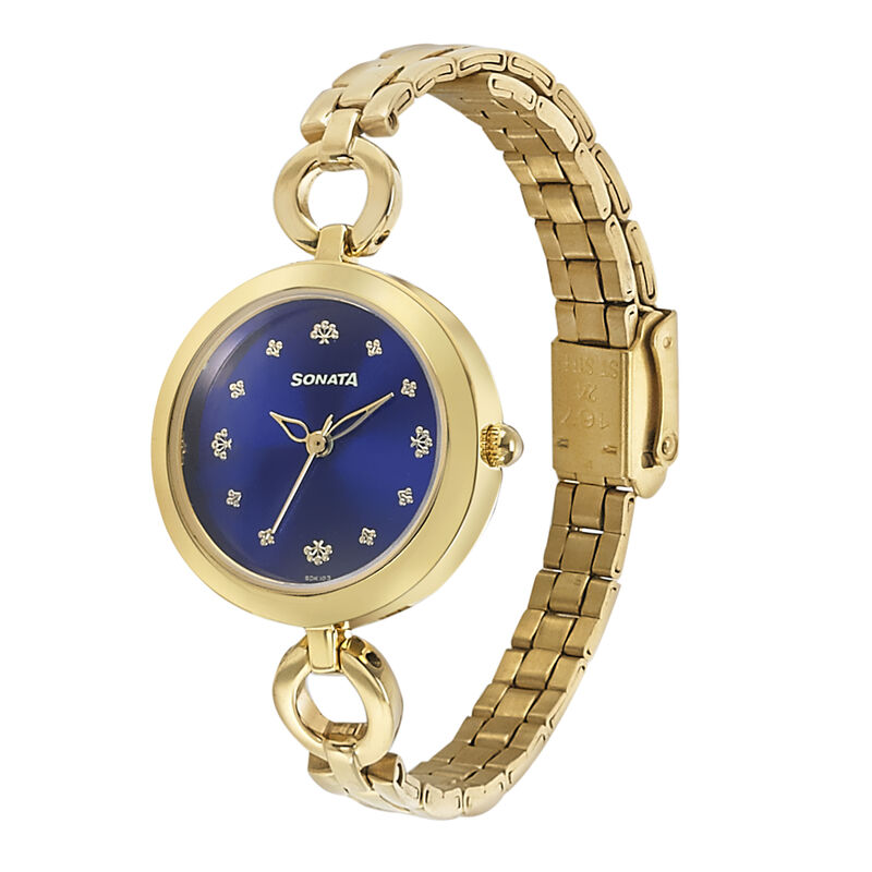 Sonata Wedding Blue Dial Women Watch With Stainless Steel Strap