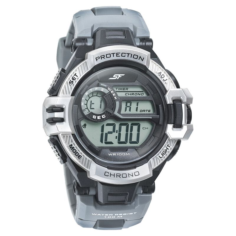 Buy Online SF Digital Dial Grey PU Strap Watch for Men - nr77075pp07 ...