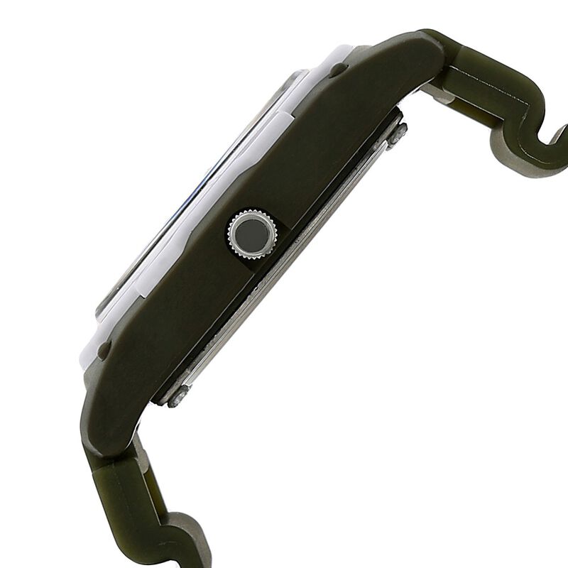 SF Quartz Analog White Dial Plastic Strap Watch for Men