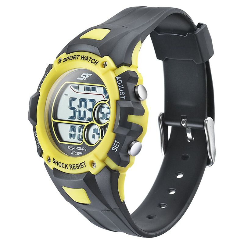 SF Digital Dial Black PU Strap Watch for Men