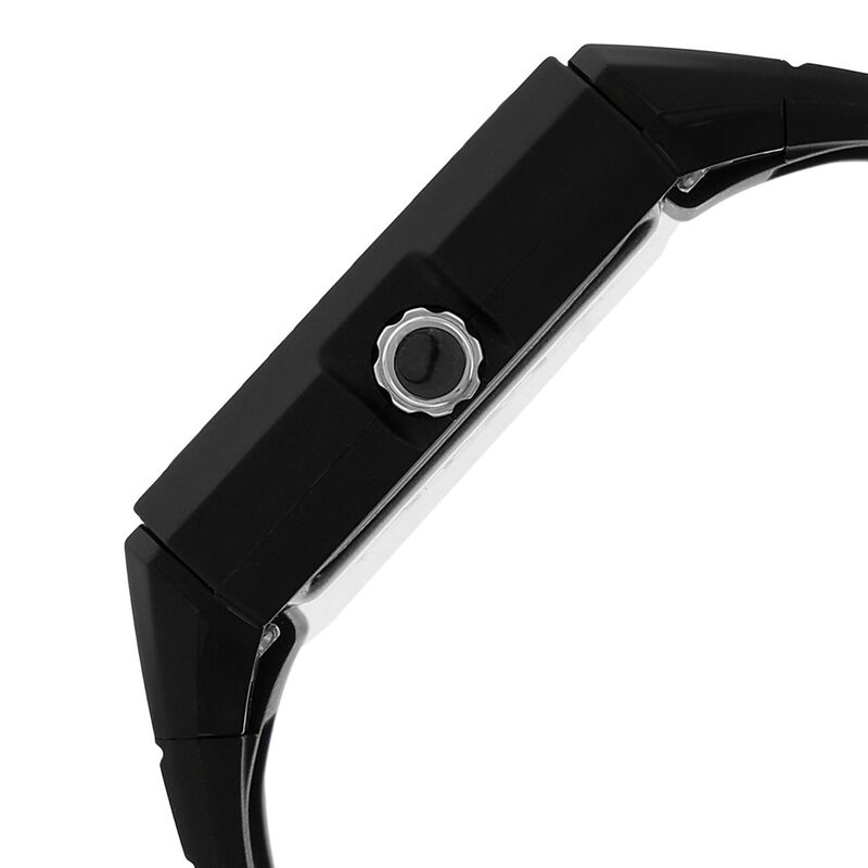 SF Quartz Analog Black Dial Plastic Strap Watch for Men