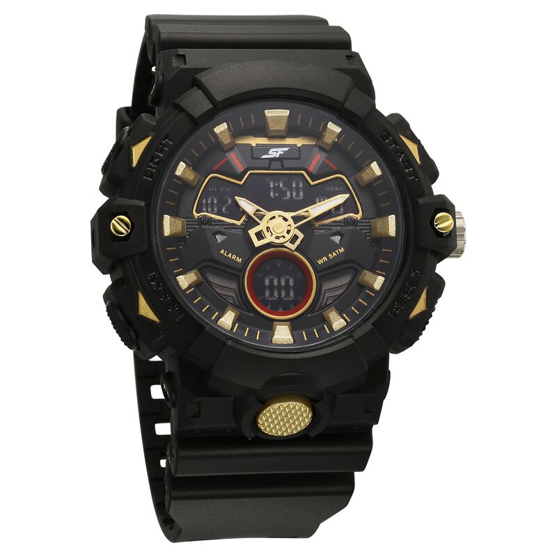 Buy Online SF Analog Digital Black Dial PU Strap Watch For Men ...