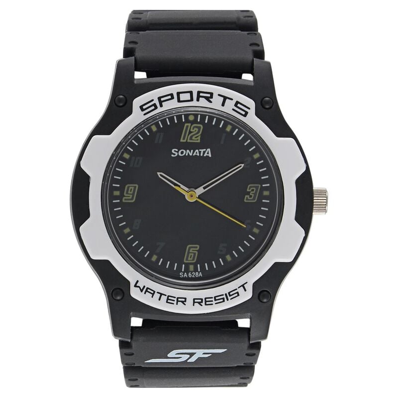 Buy Online SF Quartz Analog Black Dial Plastic Strap Watch for Men ...