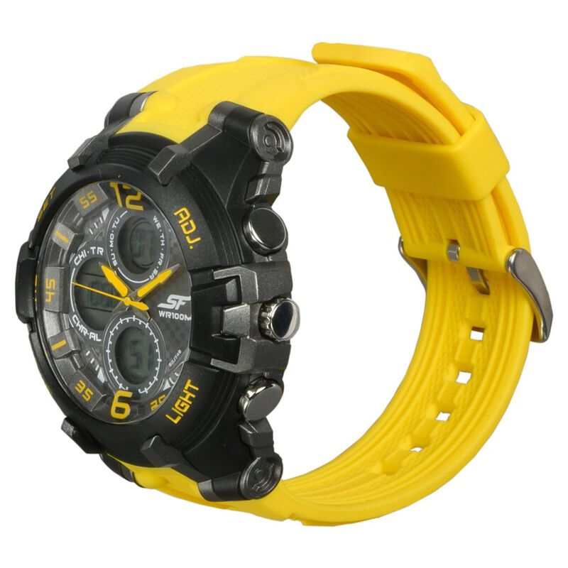 SF Nitro Quartz Analog Digital Dial PU Strap Watch for Men