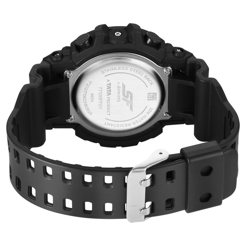 SF Sporty Digital Black Dial Polyurethane Strap Watch for Men