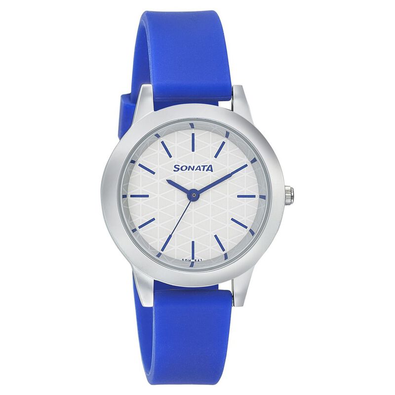 Buy Online Sonata Splash White Dial Women Watch With Silicone Strap ...