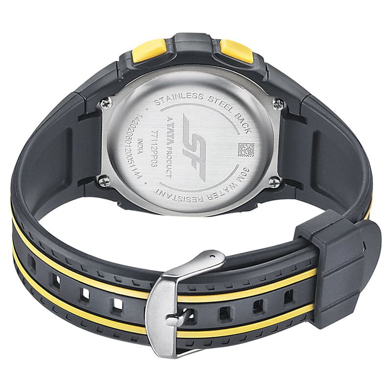 SF Digital Dial Black PU Strap Watch for Men