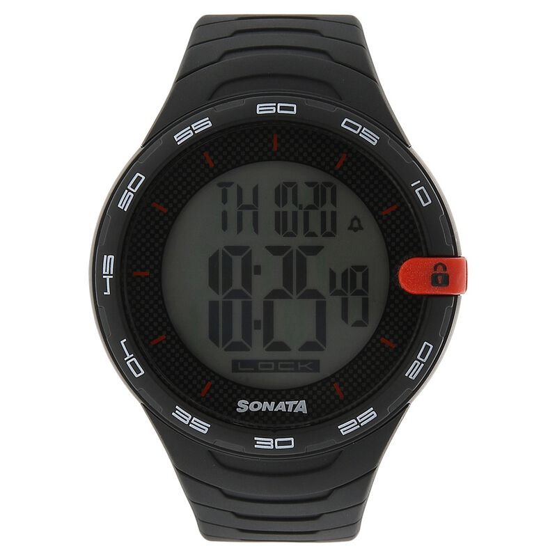 Buy Online SF Digital Dial Plastic Strap Watch for Men - 77041pp04 | Sonata