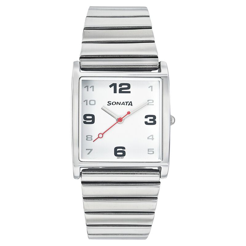 Buy Online Sonata Quartz Analog Black Dial Stainless Steel Strap Watch ...