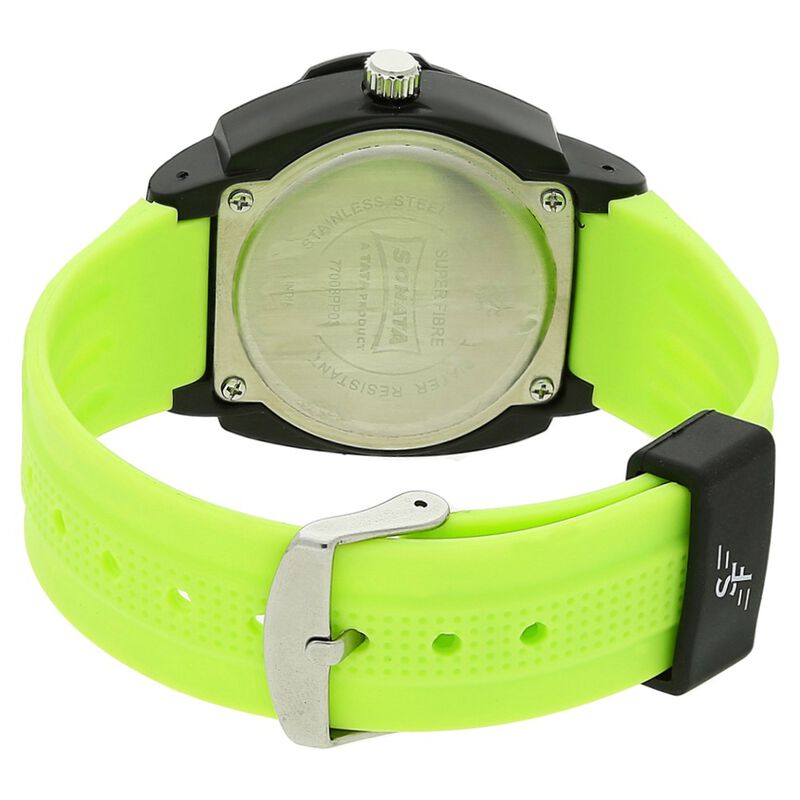 SF Quartz Analog Black Dial Plastic Strap Watch for Men