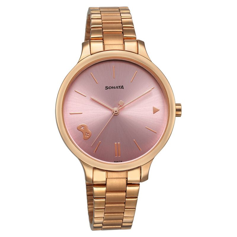 Buy Online Sonata Play Pink Dial Watch for Women - nt87050wm02 | Sonata