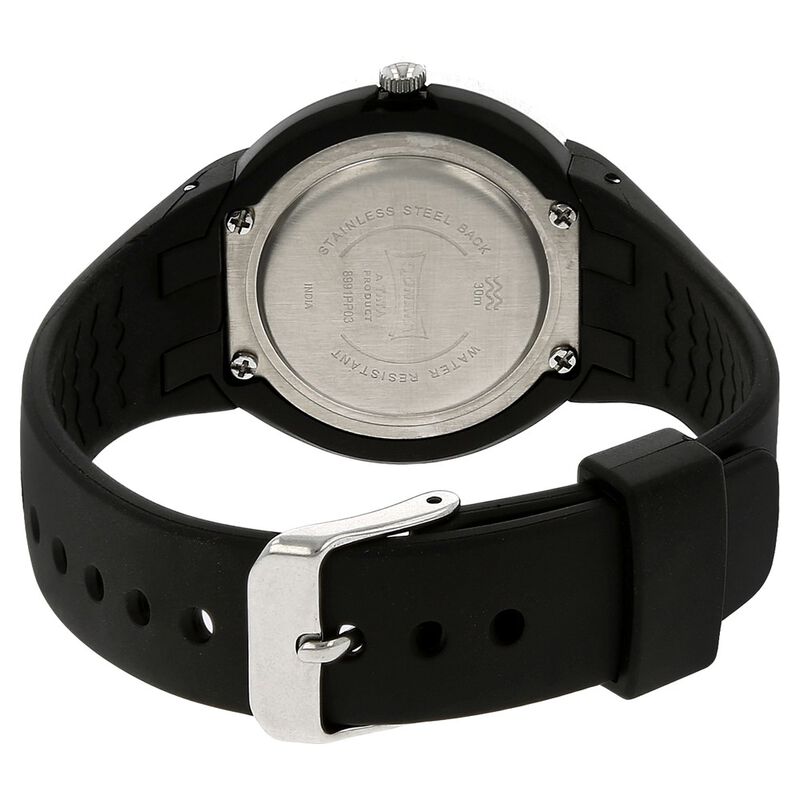 SF Quartz Analog Black Dial Plastic Strap Watch for Women