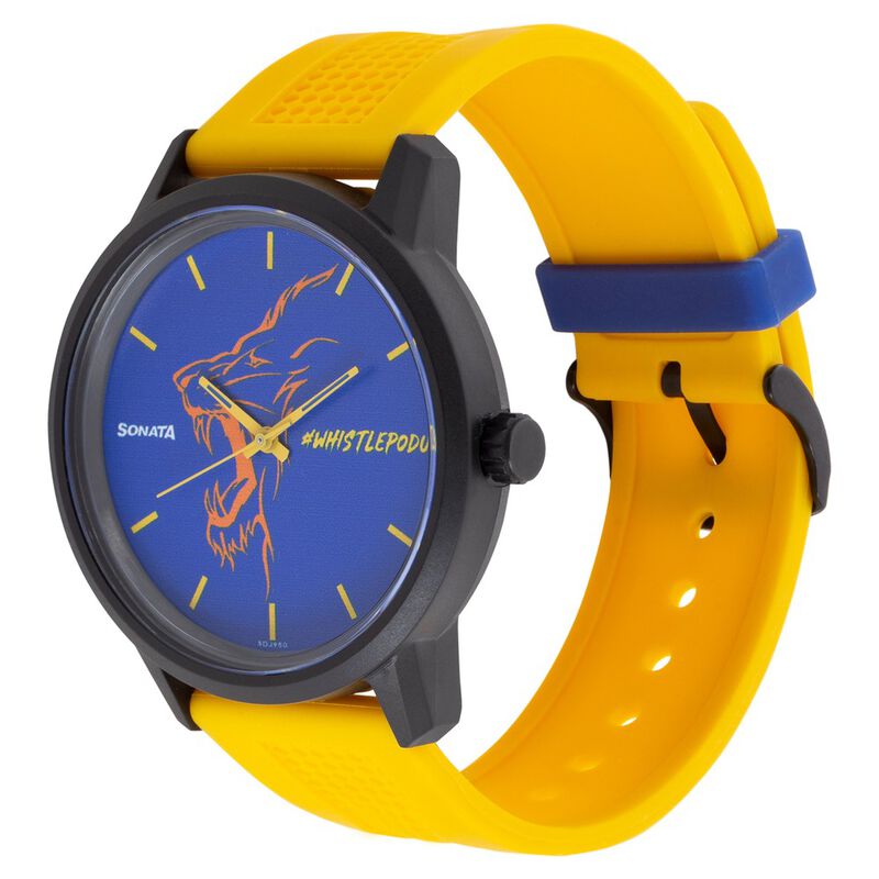 Sonata CSK Quartz Analog Blue Dial TPU Strap Unisex Watch