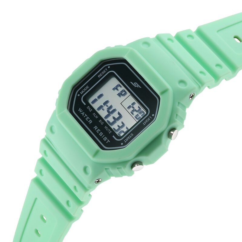 SF Hexa Digital Dial Unisex Watch With Polyurethane Strap