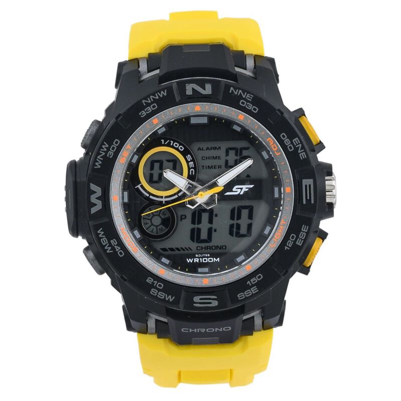 Buy Online SF Neon Quartz Analog Digital Dial PU Strap Watch for Men ...