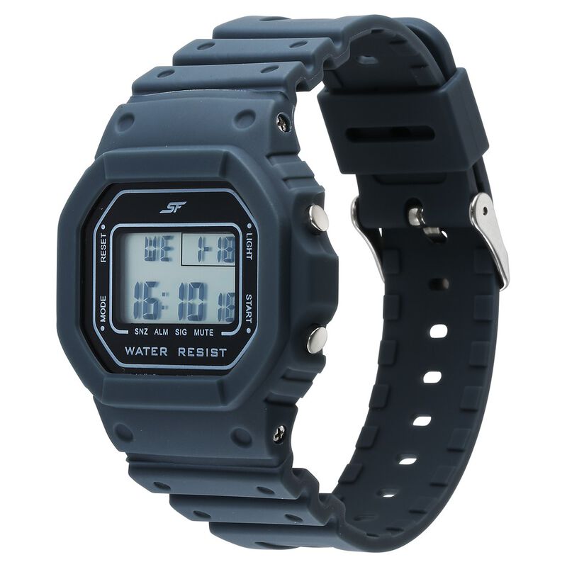 SF Hexa Digital Dial Unisex Watch With Polyurethane Strap