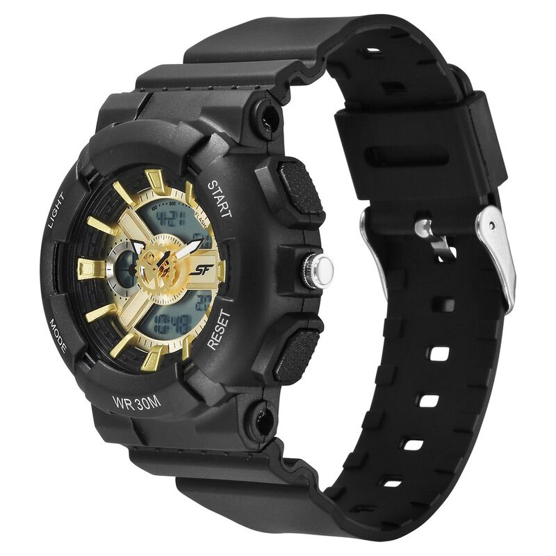 SF Striking Black & Gold Gear Unisex Watch - Unique Aesthetic with ...