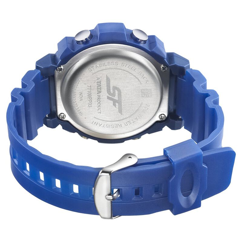 SF Digital Dial Blue PU Strap Watch for Men