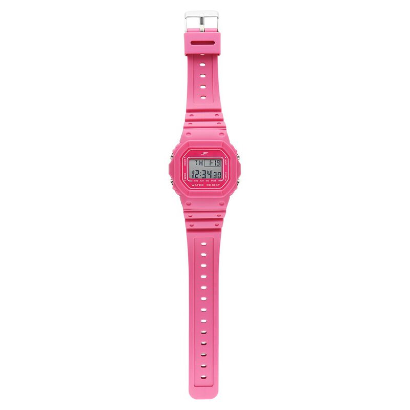 SF Hexa Digital Dial Women Watch With Polyurethane Strap