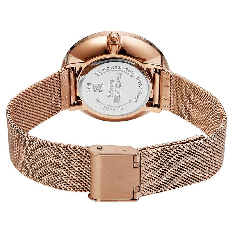Poze by Sonata Quartz Analog Black Dial Stainless Steel Strap Watch for ...