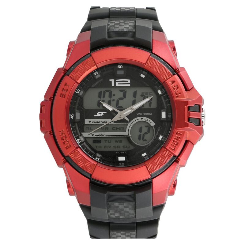 Buy Online SF Quartz Analog Digital Black Dial Plastic Strap Watch for ...