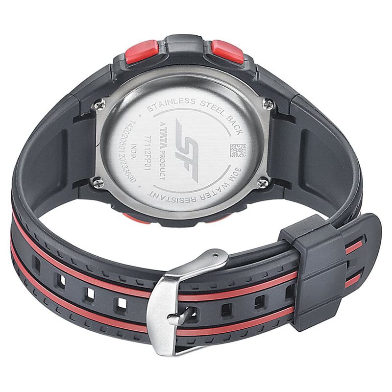 SF Digital Dial Black PU Strap Watch for Men