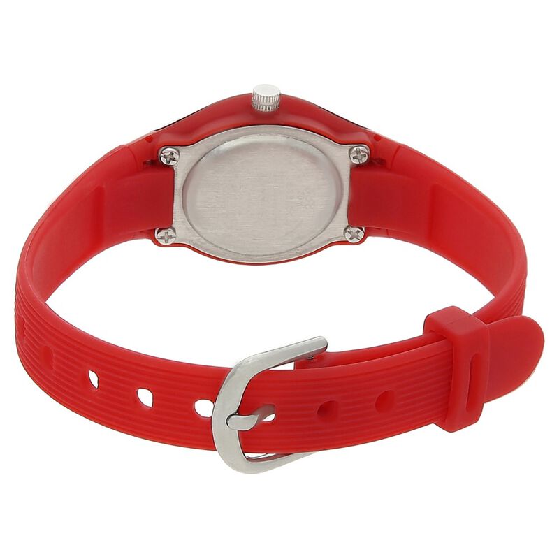 SF Quartz Analog Silver Dial Plastic Strap Watch for Women