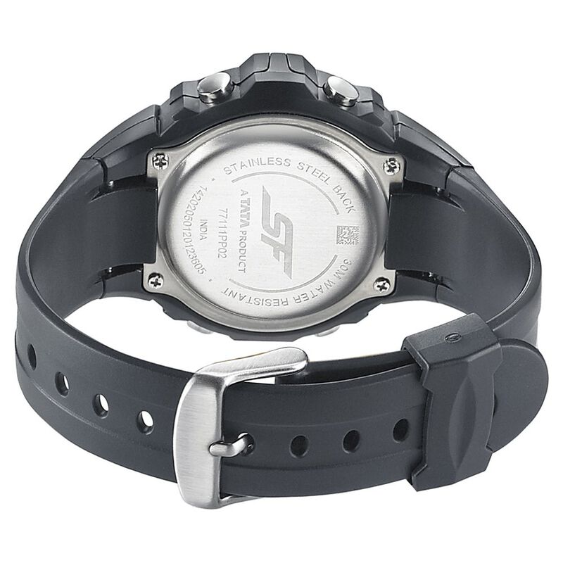 SF Digital Dial Black PU Strap Watch for Men