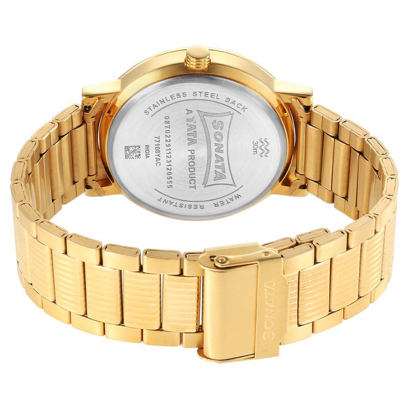 Sonata Utsav Quartz Analog with Day and Date Blue Dial Stainless Steel ...