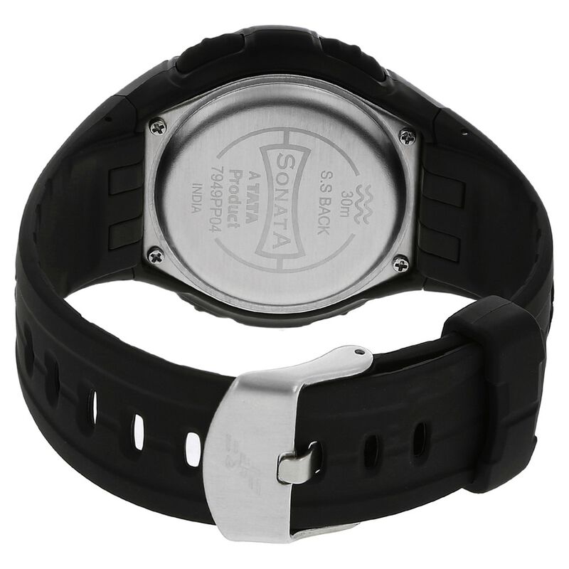 SF Digital Dial Black Plastic Strap Watch for Men