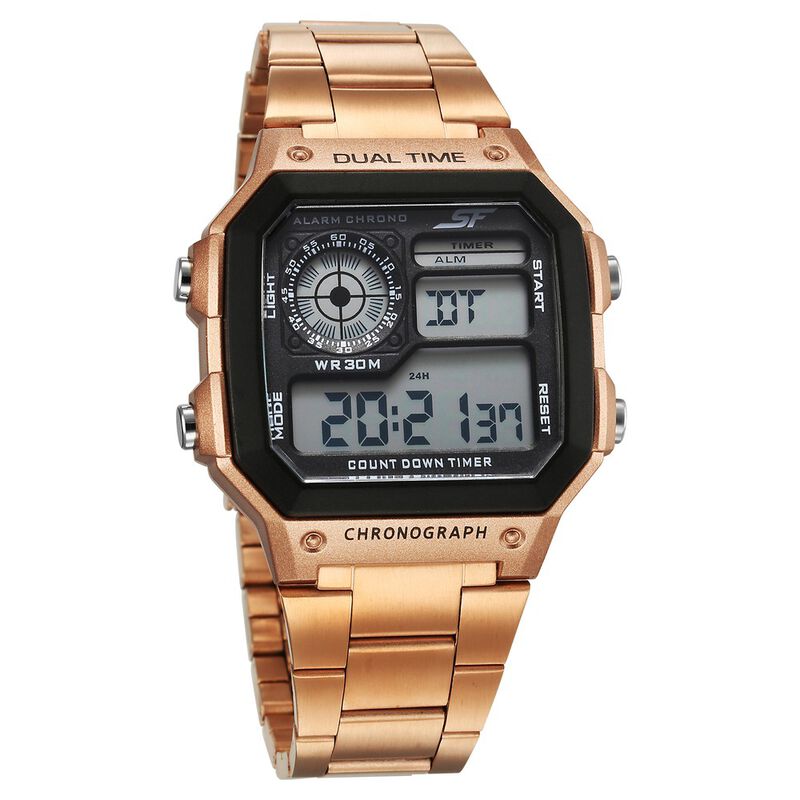 Buy Online SF Hexa Metal Digital Dial Stainless Steel Strap Watch for ...