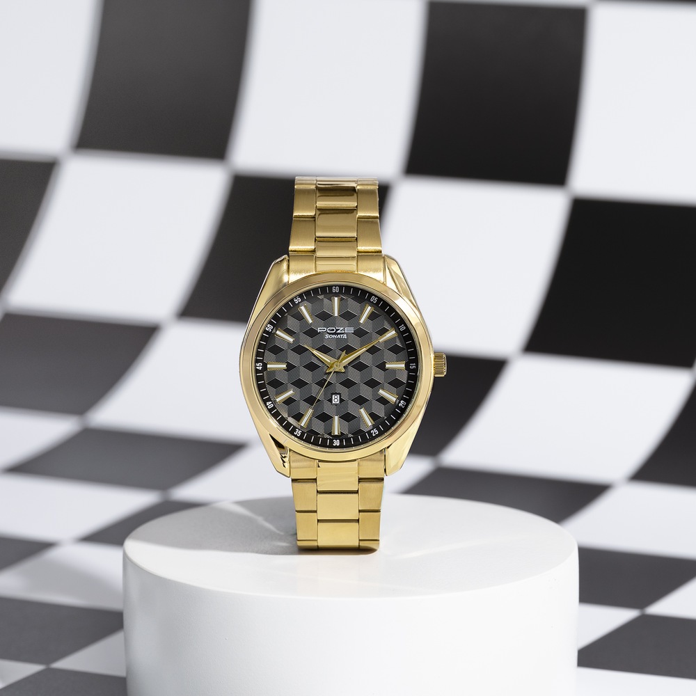 Buy Online Sonata Poze Quartz Analog Two Toned Dial Golden Colour ...