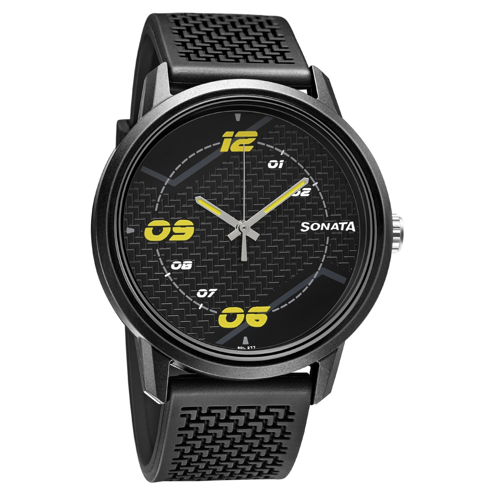 Buy Online Sonata Quartz Analog PU Strap Watch for Men - np77085pp13w ...