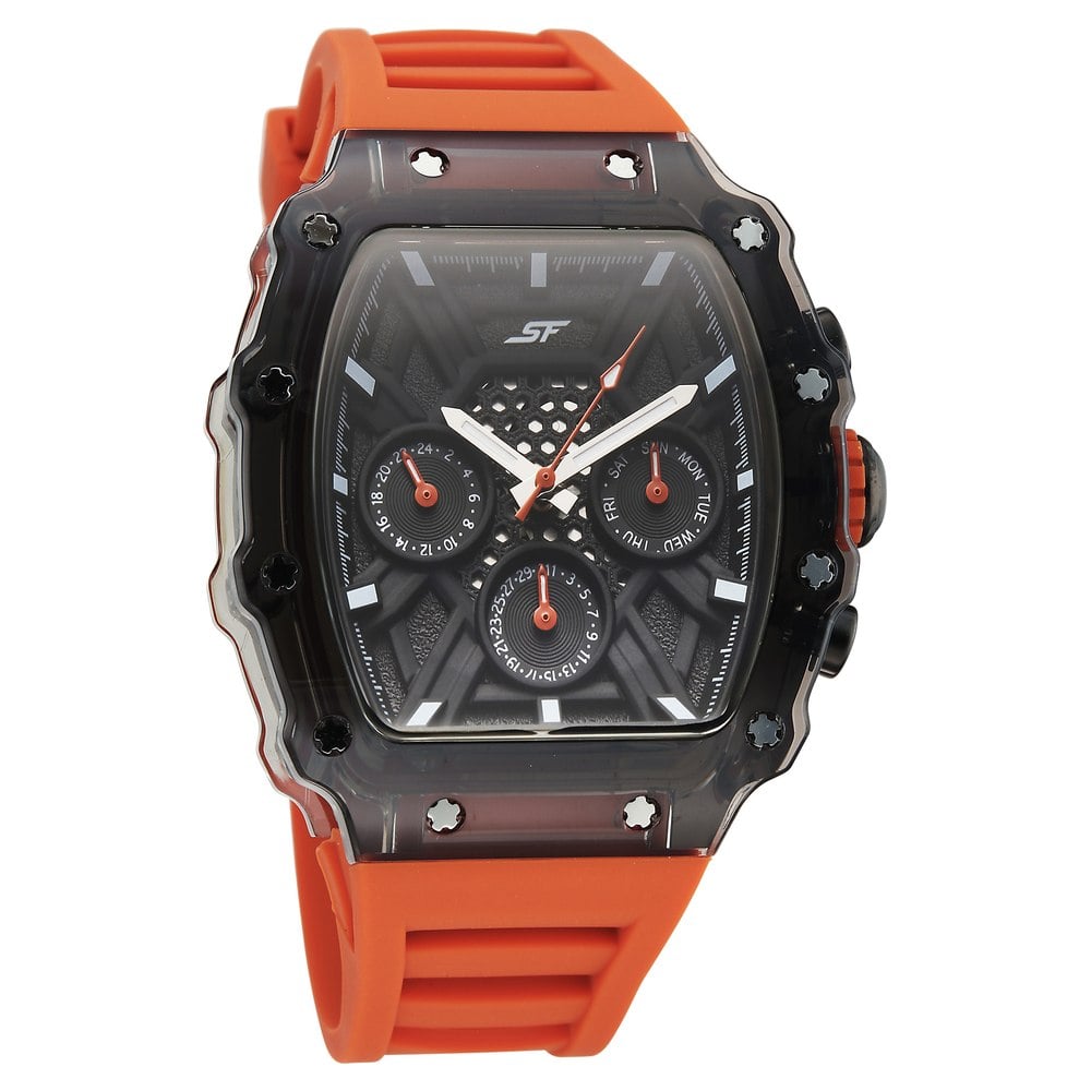 Buy Online SF Maiden Voyage Sport Watch Black Dial And Orange Strap ...