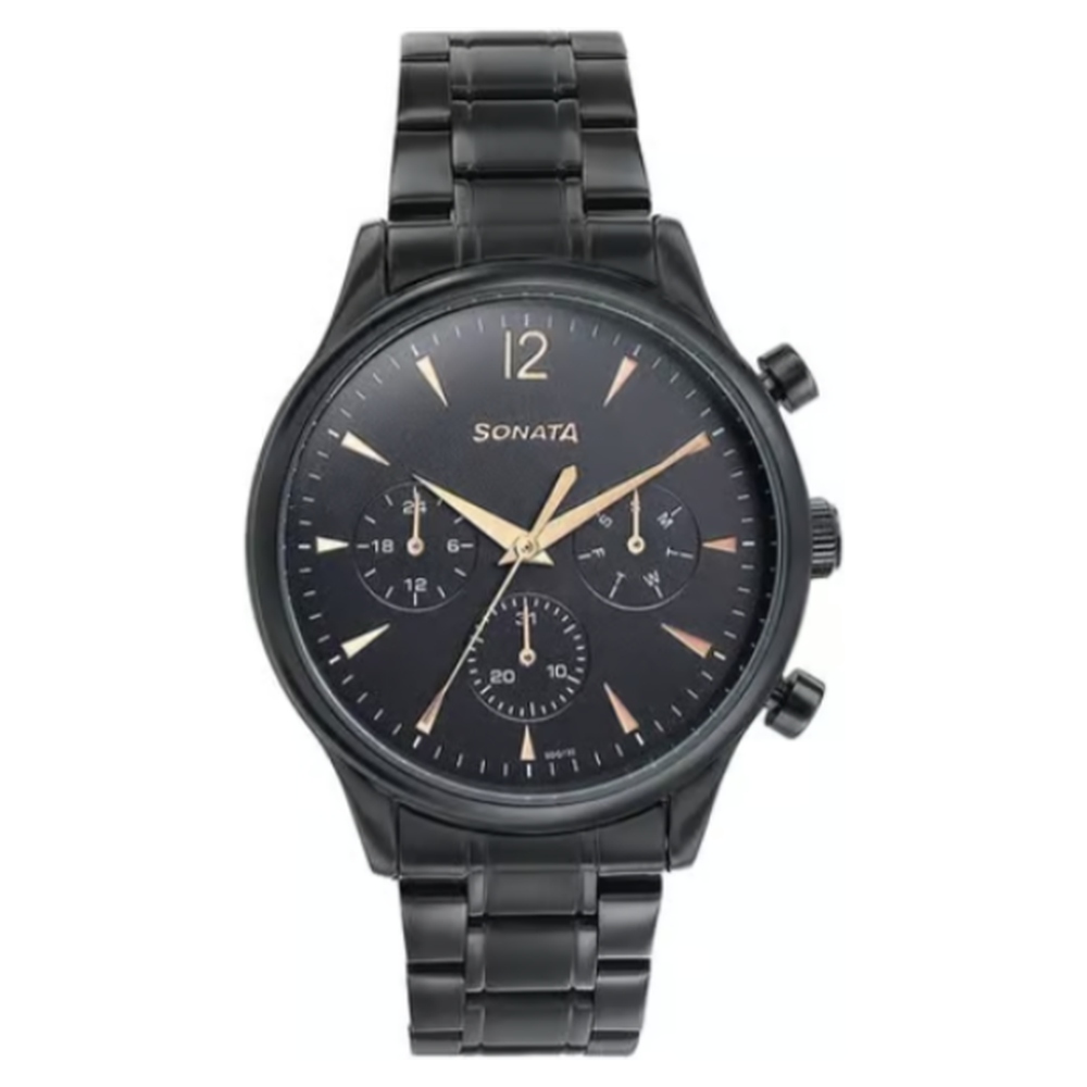 Buy Online Sonata Wedding Edit Quartz Multifunction Black Dial ...